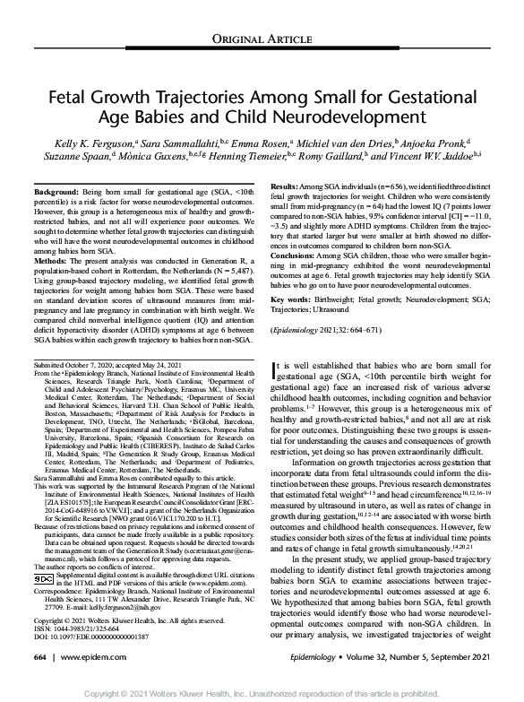 (PDF) Fetal Growth Trajectories Among Small for Gestational Age Babies ...