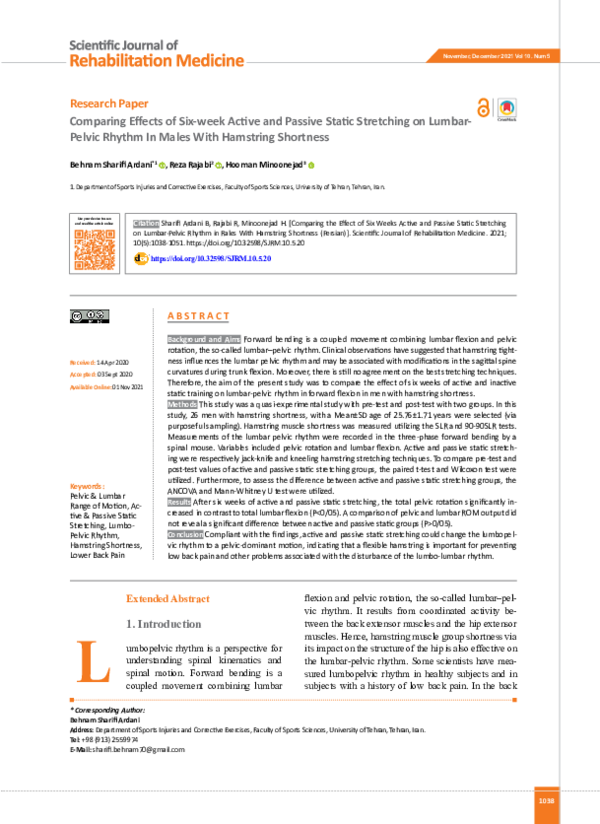(PDF) Comparing Effects of Six-week Active and Passive Static ...