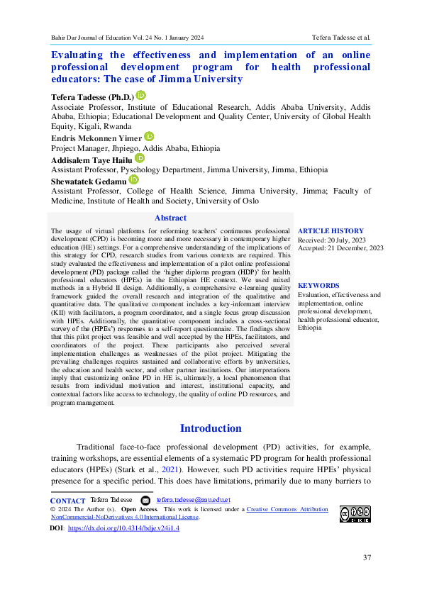 (PDF) Evaluating the effectiveness and implementation of an online ...