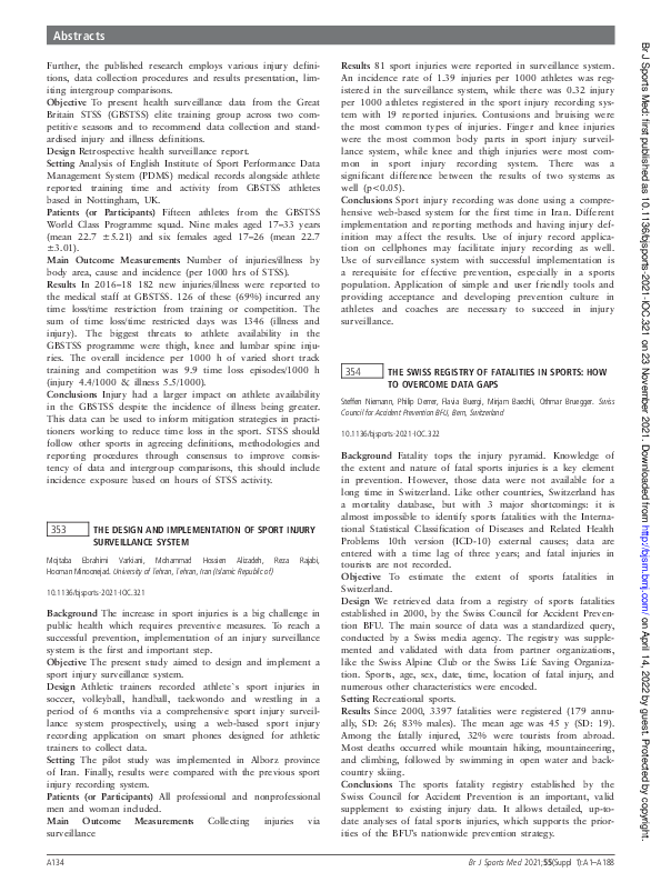 (PDF) 353 The design and implementation of sport injury surveillance system