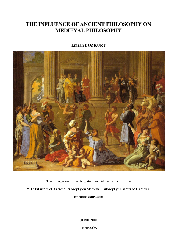 (PDF) The Influence of Ancient Philosophy on Medieval Philosophy