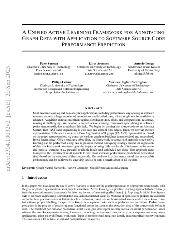 (PDF) A Unified Active Learning Framework for Annotating Graph Data with Application to Software ...
