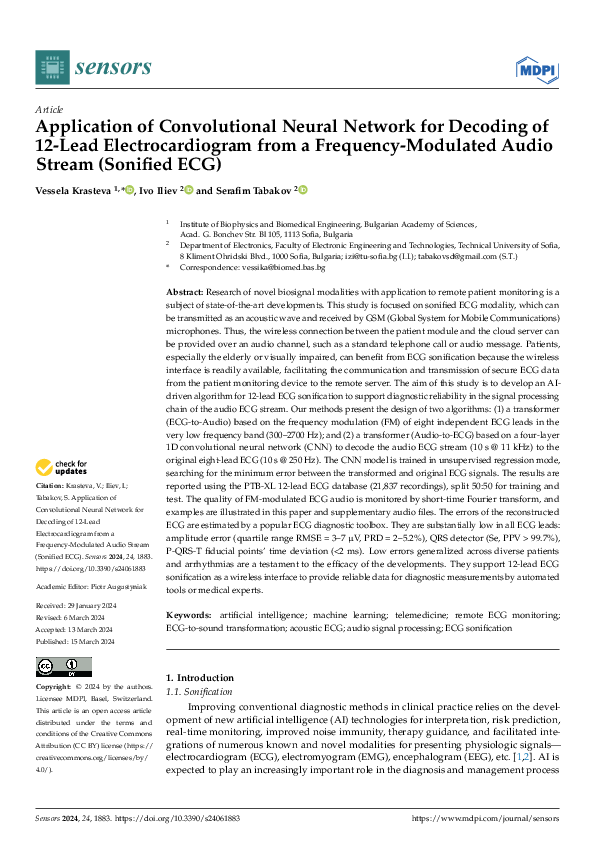 (PDF) Application of Convolutional Neural Network for Decoding of 12-Lead Electrocardiogram from ...