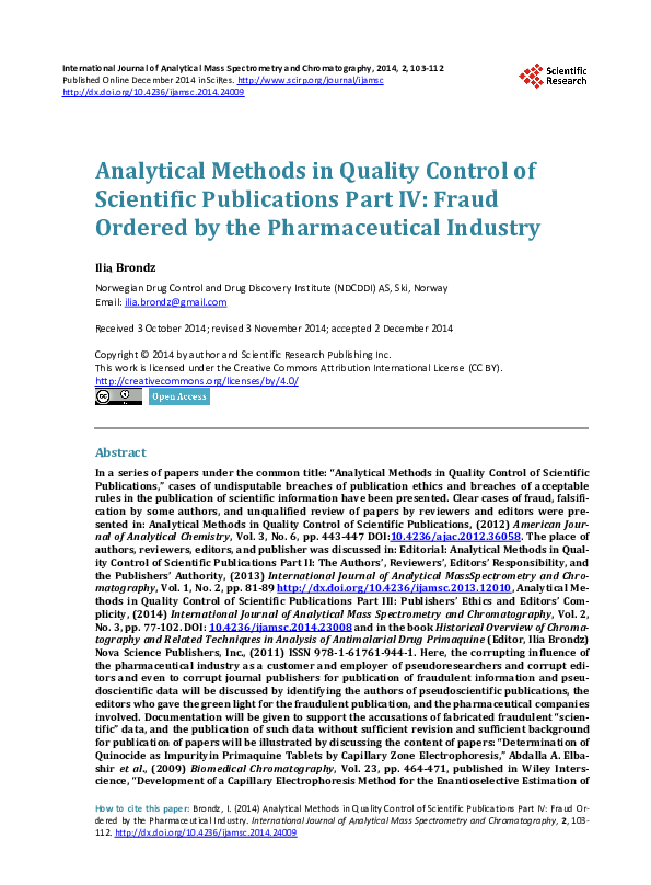 (PDF) Analytical Methods in Quality Control of Scientific Publications ...