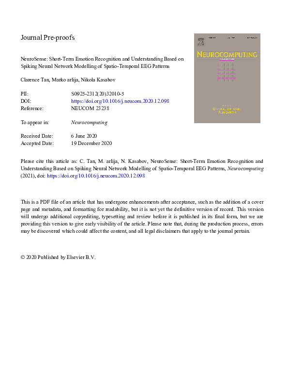 Pdf Neurosense Short Term Emotion Recognition And Understanding