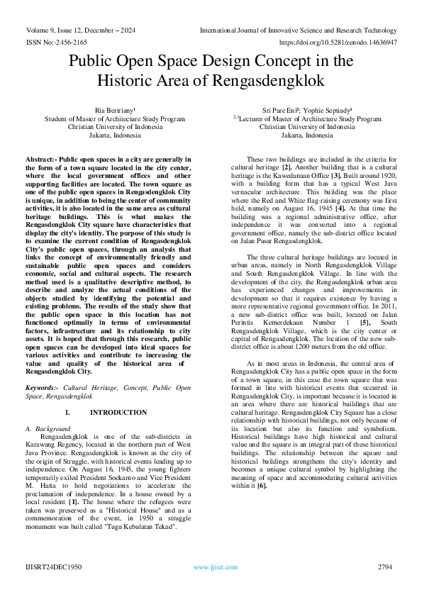 (PDF) Public Open Space Design Concept in the Historic Area of ...