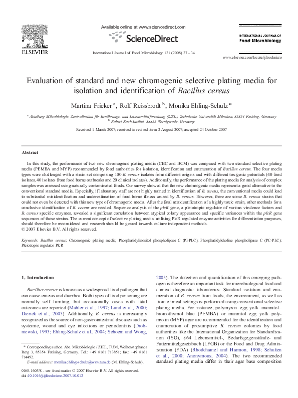 (PDF) Evaluation of standard and new chromogenic selective plating ...
