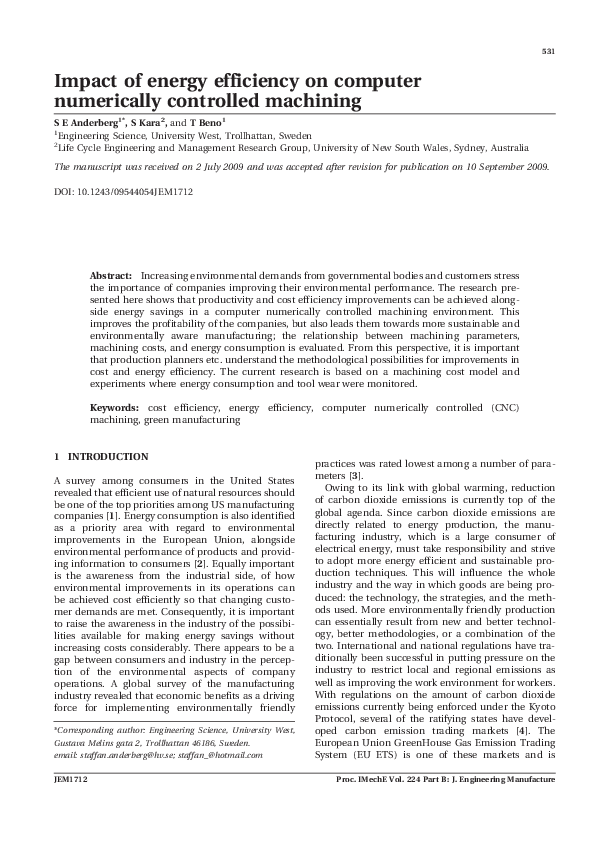 (PDF) Impact of energy efficiency on computer numerically controlled ...