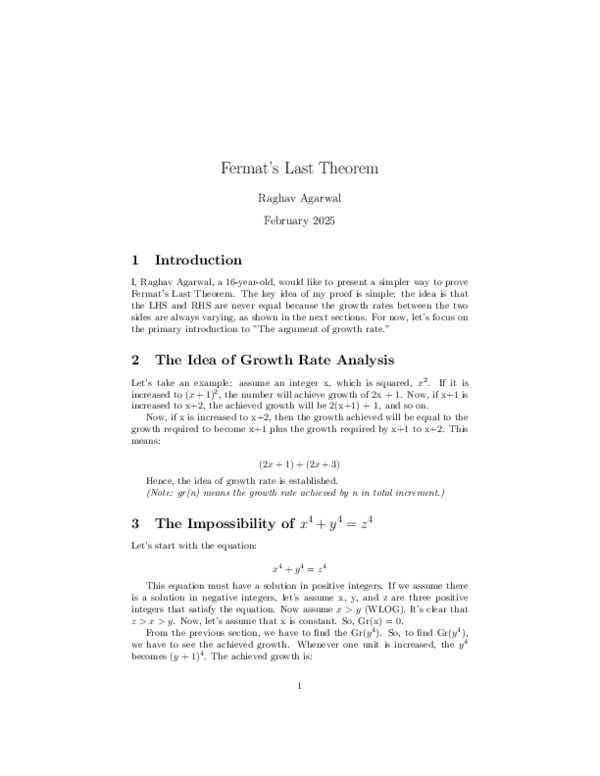 (PDF) Fermat's Last Theorem
