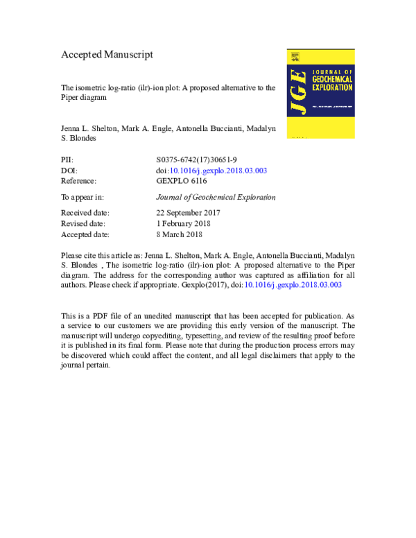 (PDF) The isometric log-ratio (ilr)-ion plot: A proposed alternative to ...