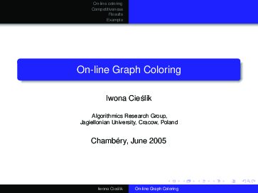 (PDF) On-line graph coloring