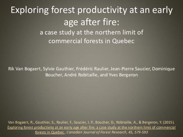 (PDF) Exploring forest productivity at an early age after fire: a case ...
