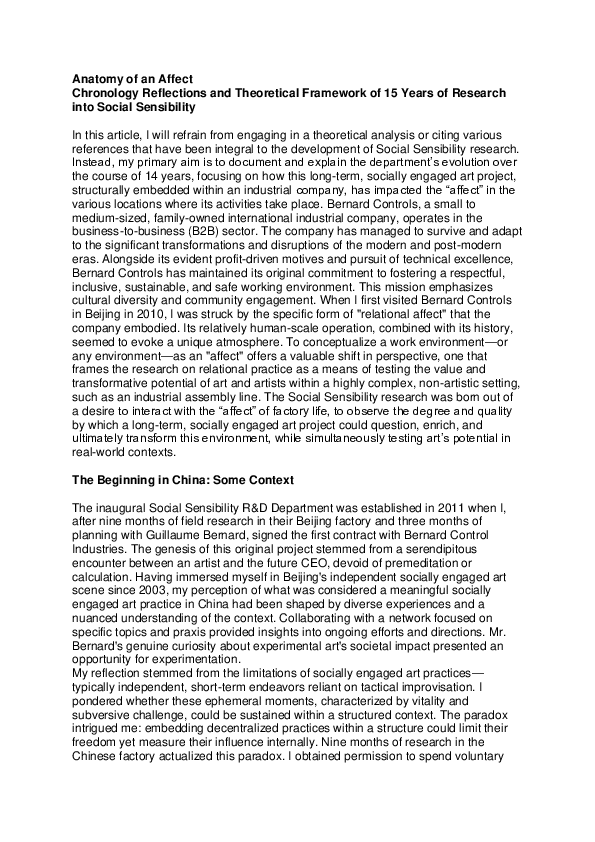 (PDF) Anatomy of an Affect: Chronology Reflections and Theoretical Framework of 15 Years of ...
