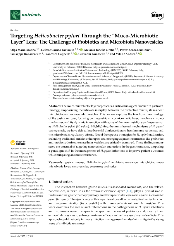 (PDF) Targeting Helicobacter pylori Through the "Muco-Microbiotic Layer ...