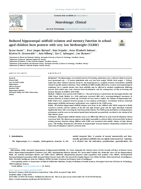 (PDF) NeuroImage: Clinical
