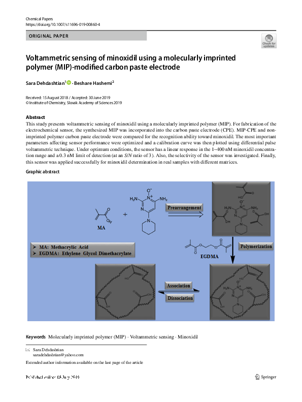 (PDF) Voltammetric sensing of minoxidil using a molecularly imprinted polymer (MIP)-modified ...