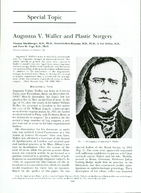 (PDF) Augustus V. Waller and Plastic Surgery