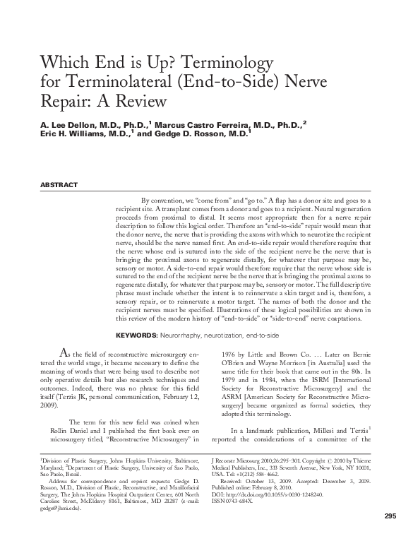 (PDF) Which End is Up? Terminology for Terminolateral (End-to-Side ...