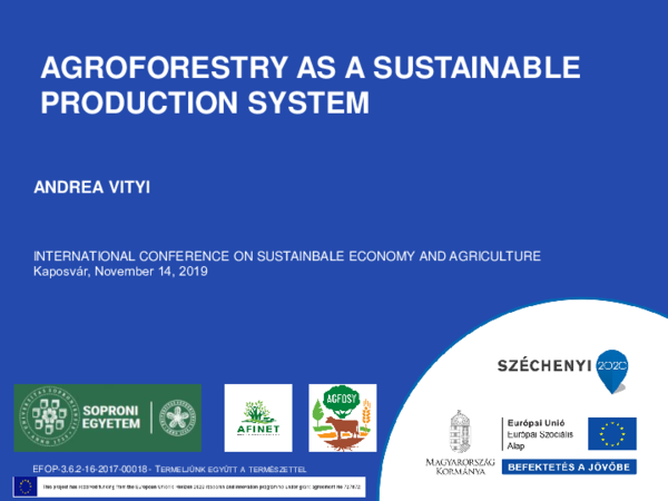 (PDF) Agroforestry as a sustainable production system