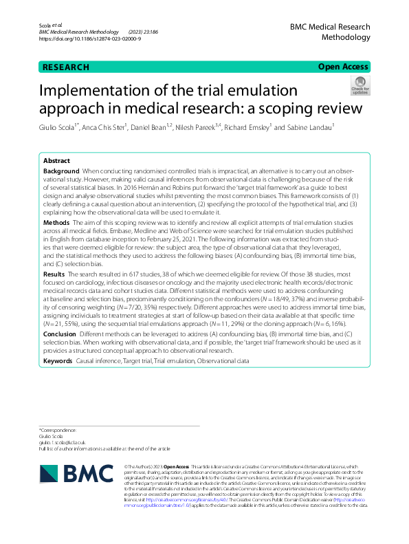 (PDF) Implementation of the trial emulation approach in medical ...