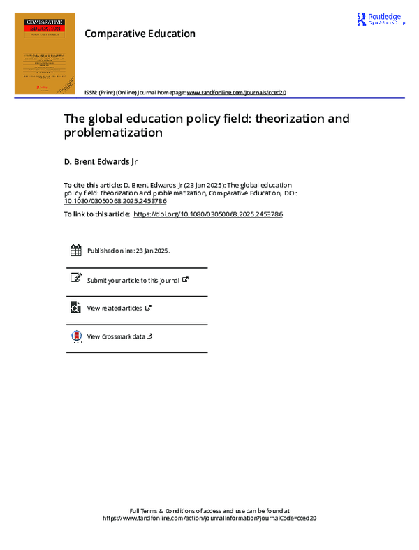 (PDF) [SPECIAL ISSUE INTRO] The global education policy field ...
