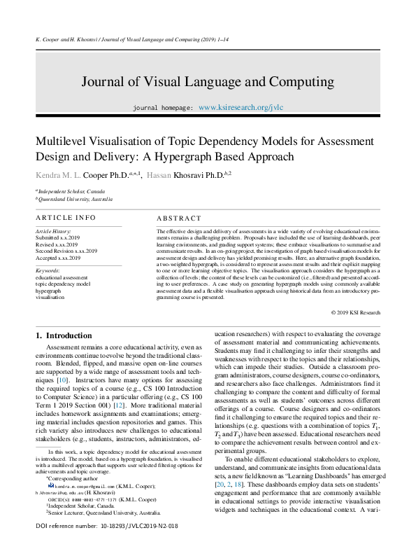 (PDF) Multilevel Topic Dependency Models for Assessment Design and Delivery: A Hypergraph Based ...