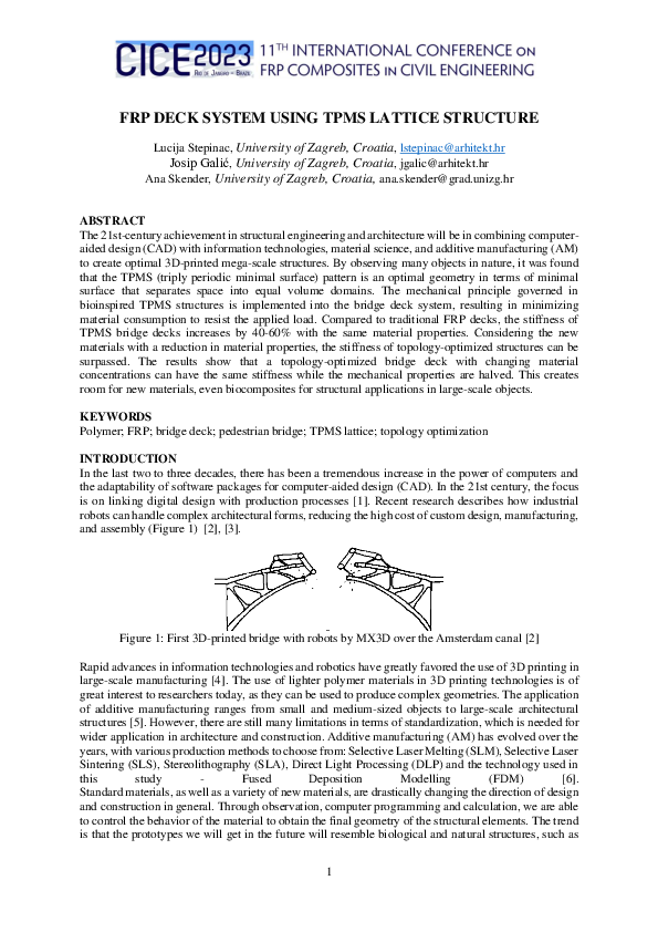 (PDF) FRP Deck System Using TPMS Lattice Structure