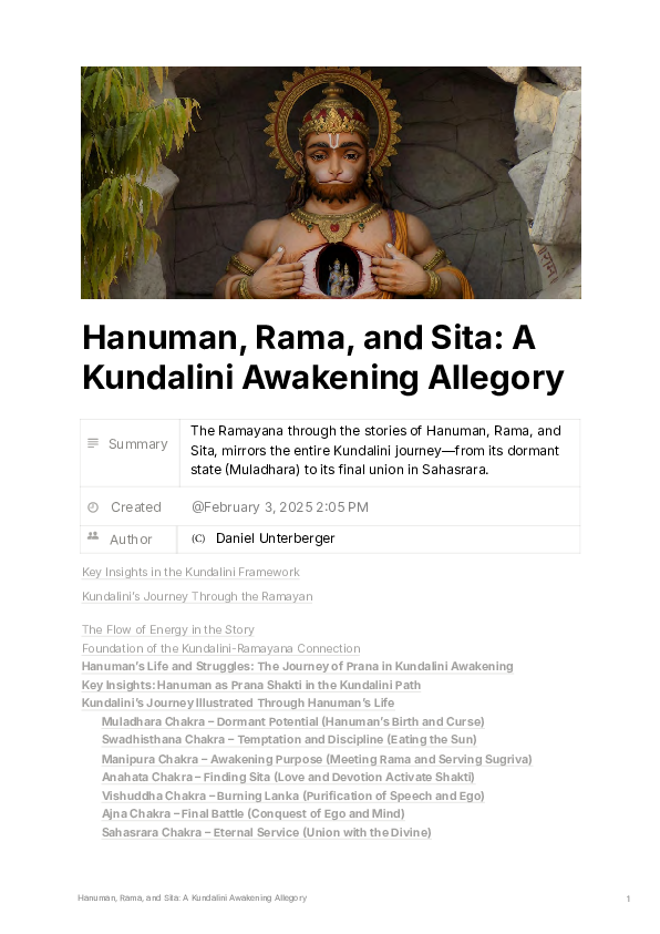 (PDF) Hanuman, Rama, and Sita: A Kundalini Awakening Allegory