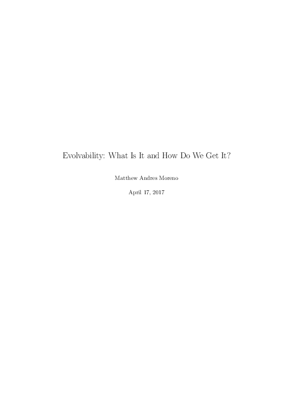 (PDF) Evolvability: What Is It and How Do We Get It?
