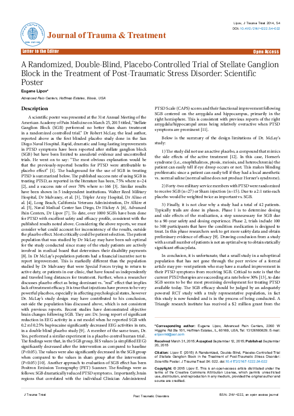 (PDF) A Randomized, Double-Blind, Placebo-Controlled Trial of Stellate ...