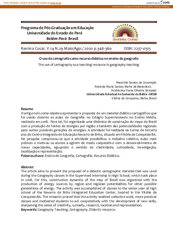 O uso da cartografia como recurso didático no ensino de geografia