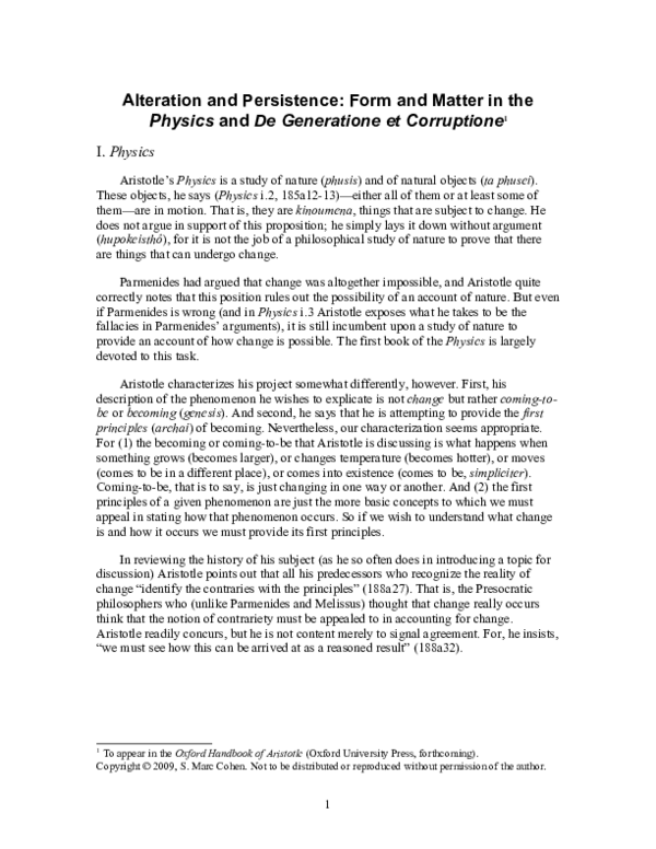 (PDF) Alteration and Persistence: Form and Matter in the Physics and De ...