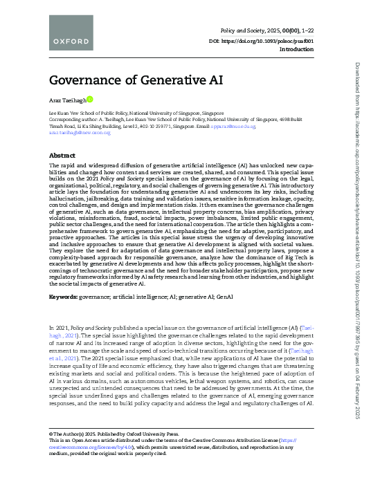 (PDF) Governance of Generative AI