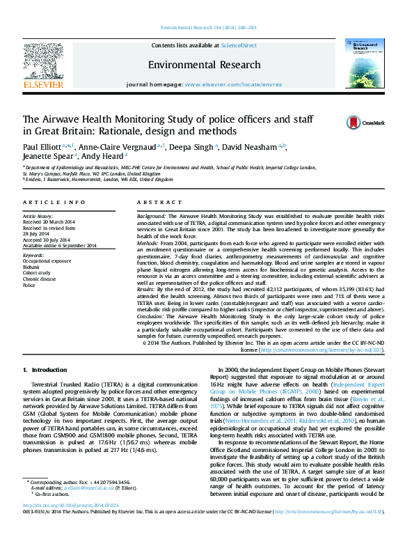 (PDF) The Airwave Health Monitoring Study of police officers and staff in Great Britain ...
