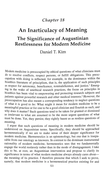 (PDF) An Inarticulacy of Meaning: The Significance of Augustinian ...