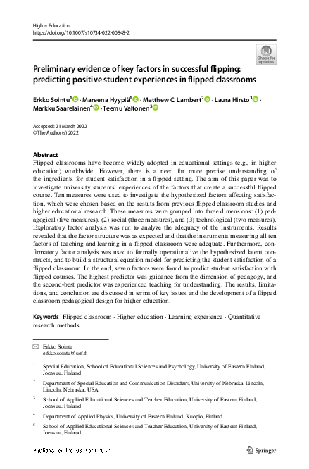 (PDF) Preliminary evidence of key factors in successful flipping ...