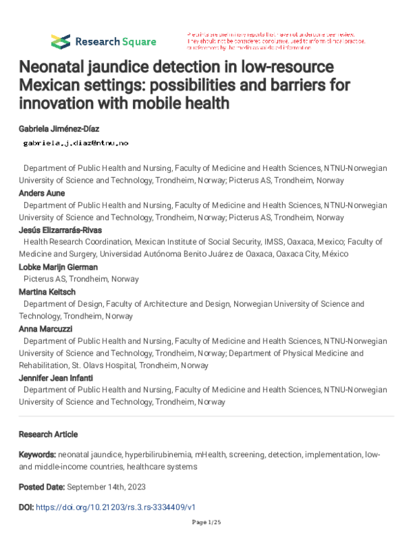 (PDF) Neonatal jaundice detection in low-resource Mexican settings ...