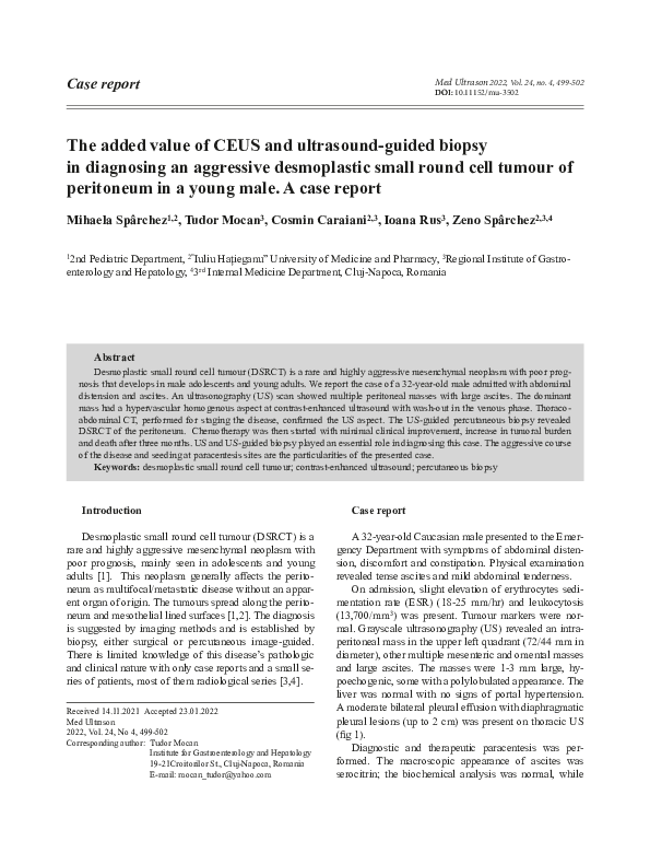 (PDF) The added value of CEUS and ultrasound-guided biopsy in ...