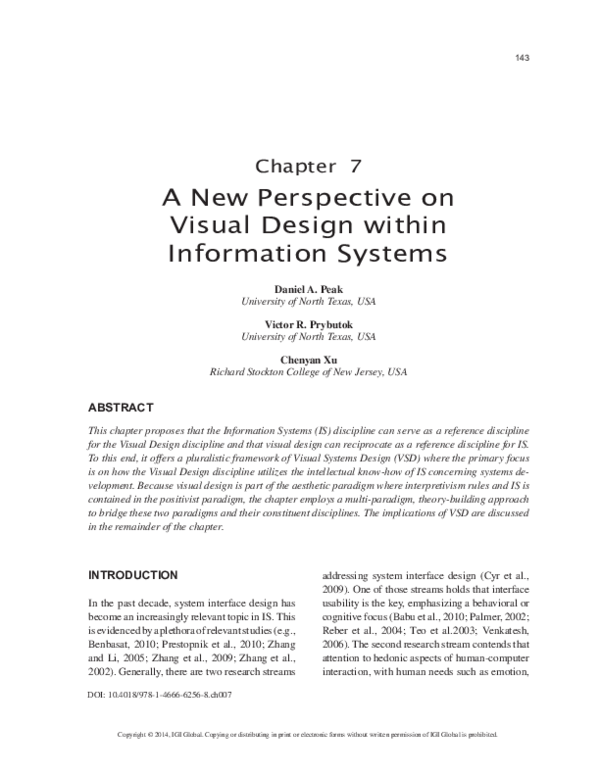 (PDF) A New Perspective on Visual Design within Information Systems