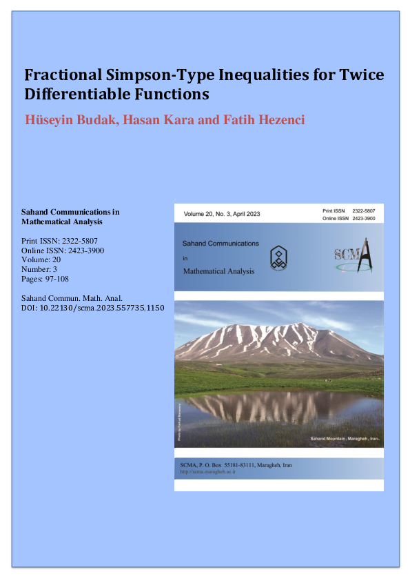 (PDF) Fractional Simpson-Type Inequalities for Twice Differentiable Functions