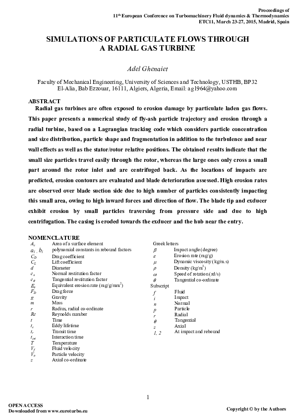 (PDF) Simulations of Steady and Unsteady Flows Through a Twin-Entry Radial Turbine