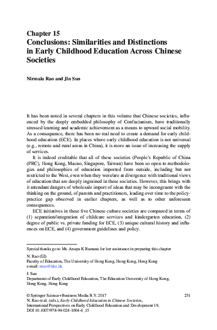 (PDF) Conclusions: Similarities and Distinctions in Early Childhood ...