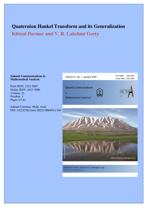 (PDF) Quaternion Hankel Transform and its Generalization