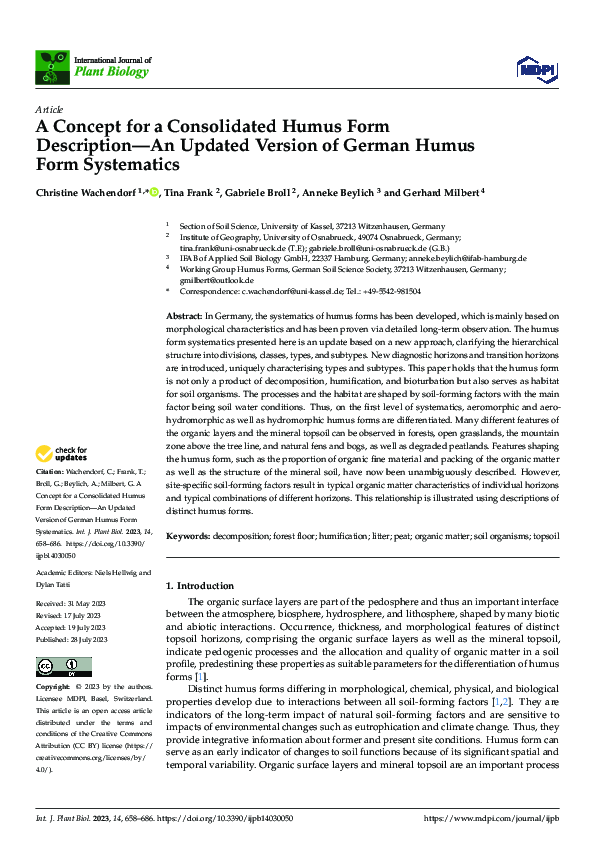 (PDF) A Concept for a Consolidated Humus Form Description—An Updated ...