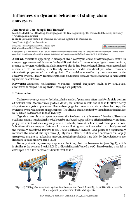 (PDF) Influences on dynamic behavior of sliding chain conveyors