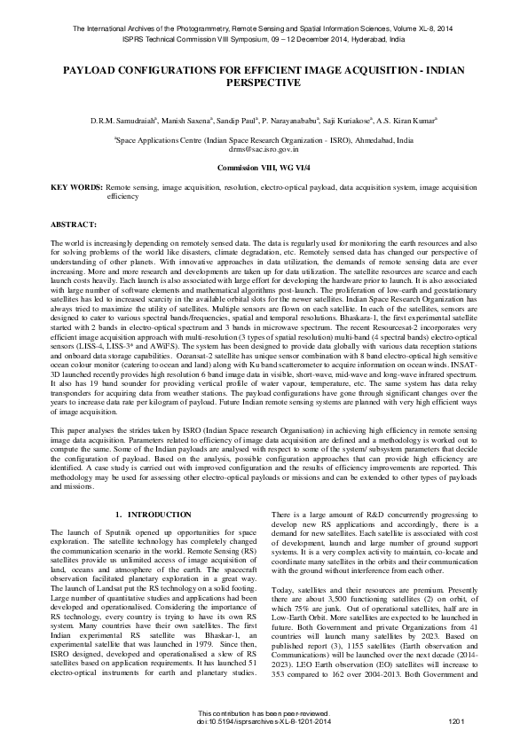 (PDF) Payload Configurations for Efficient Image Acquisition – Indian ...