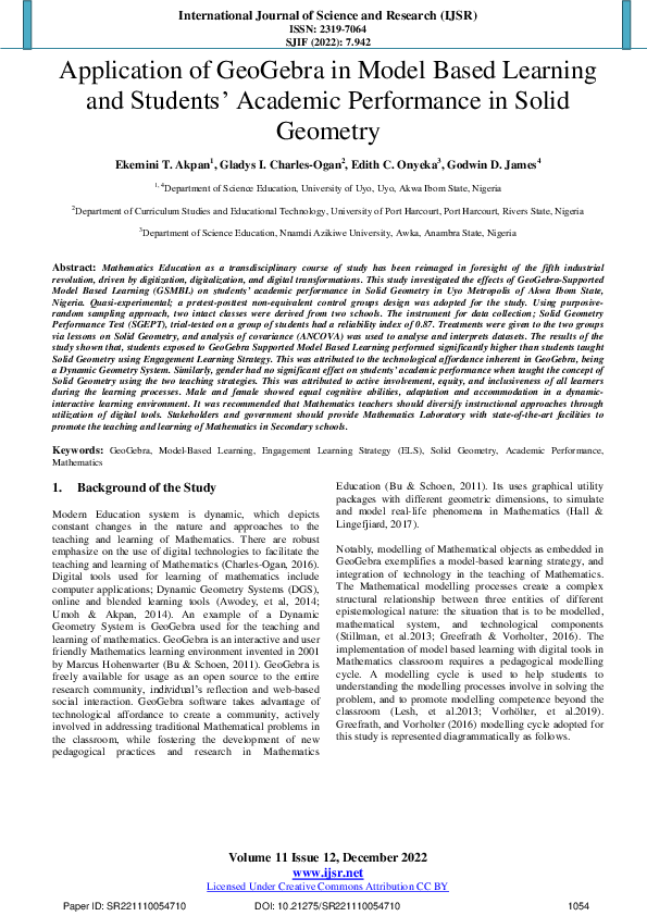 (PDF) Application of GeoGebra in Model Based Learning and Students' Academic Performance in ...
