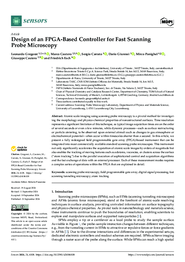 Pdf Design Of An Fpga Based Controller For Fast Scanning Probe Microscopy
