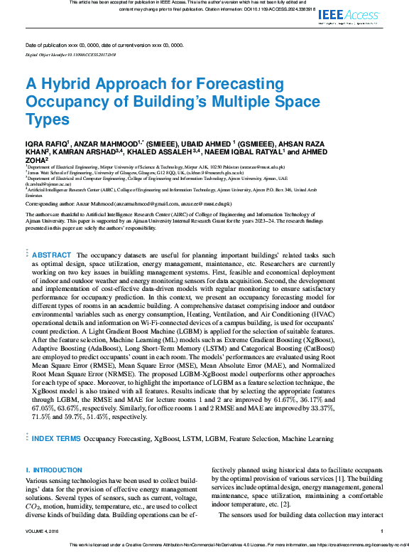 (PDF) A Hybrid Approach for Forecasting Occupancy of Building’s ...