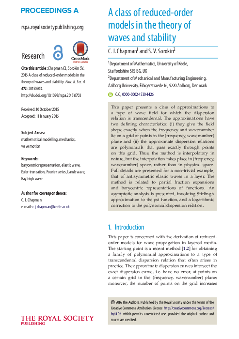 (PDF) A class of reduced-order models in the theory of waves and stability